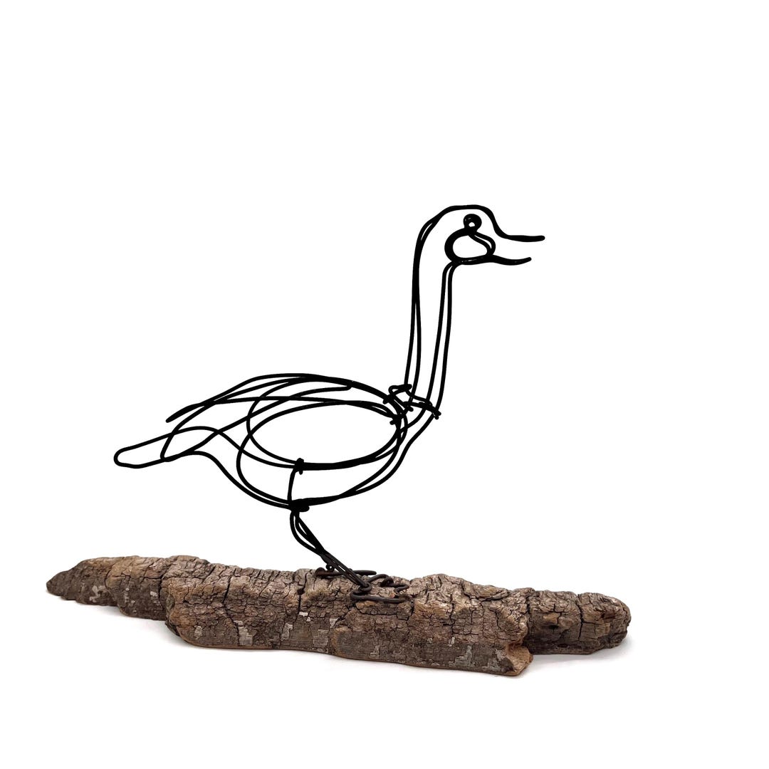 Goose Art, Goose Wire Sculpture, Minimalist Wildlife Art, One Line ...