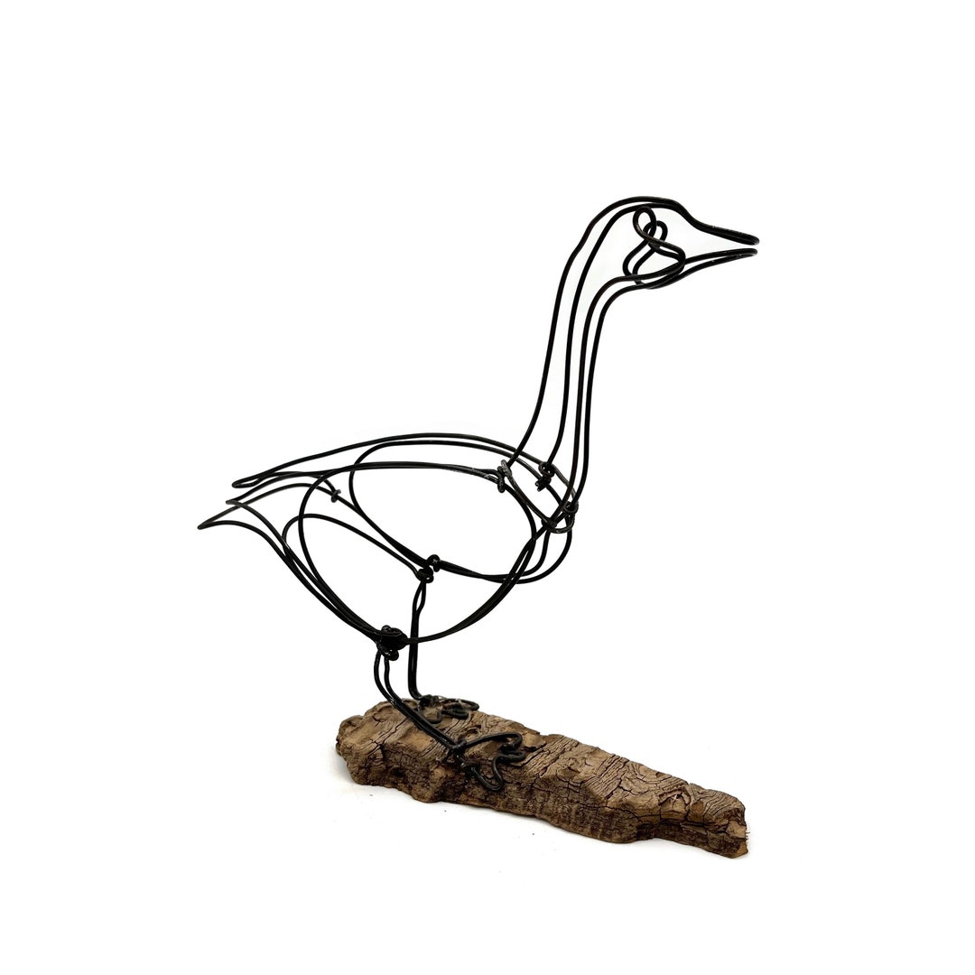 Goose Art Goose Wire Sculpture Minimalist Wildlife Art One - Etsy