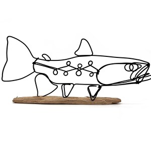 Trout Wire Sculpture, Fish Wire Art, Minimal Design, Great Gift! - Etsy