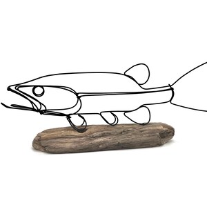 Muskie Sculpture, Wire Minimal Design, Fish Wire Art, Cabin and Home ...