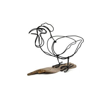 Hen Wire Sculpture, Chicken Wire Art, One Continuous Line Sculpture ...