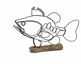 Keeper Bass Sculpture, Fish Wire Art With a Minimal Design, Wire Art - Etsy
