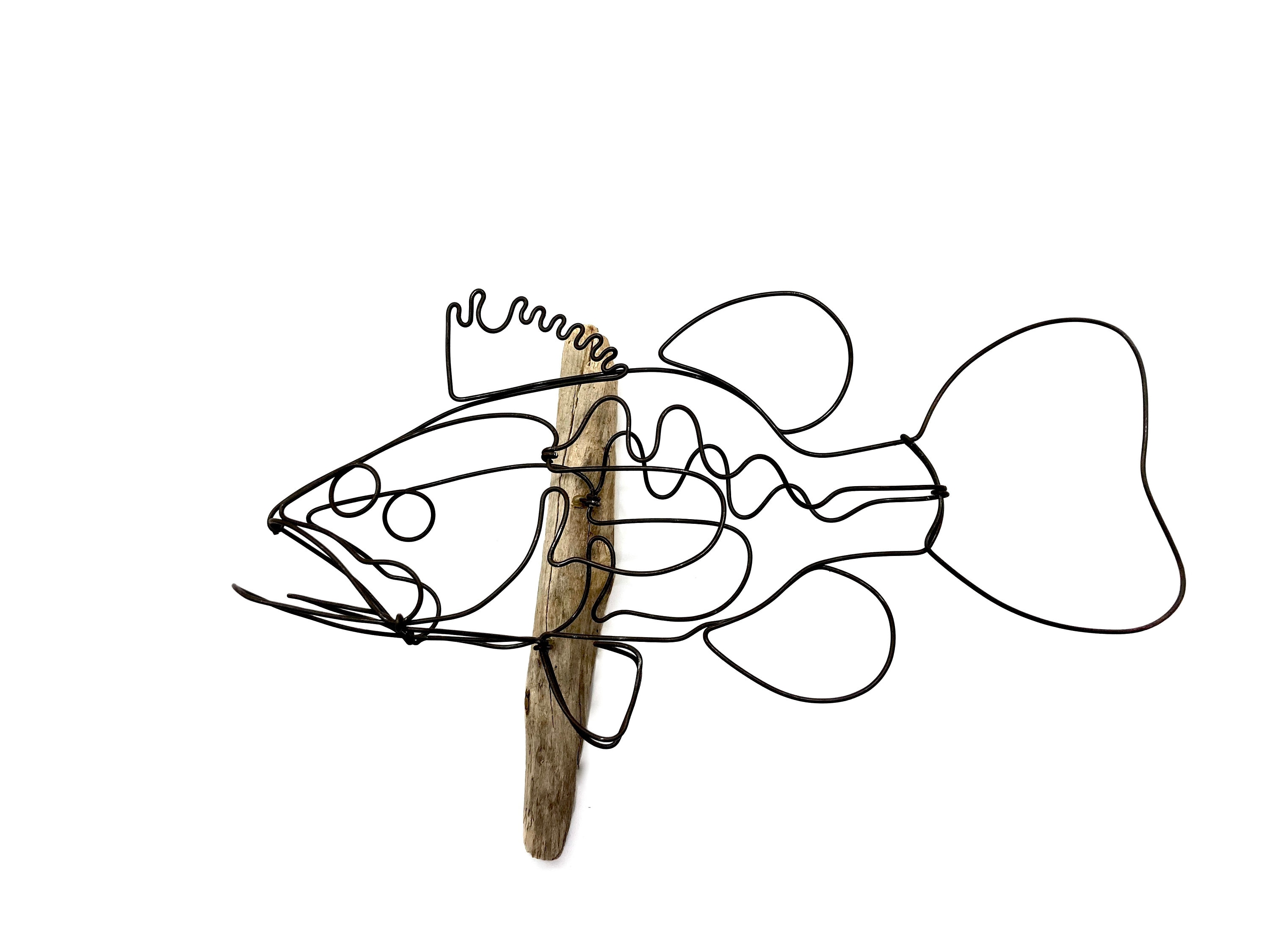 Bass Fish Sculpture, Fish Wire Art, Minimalist Design, Unique Gift ...