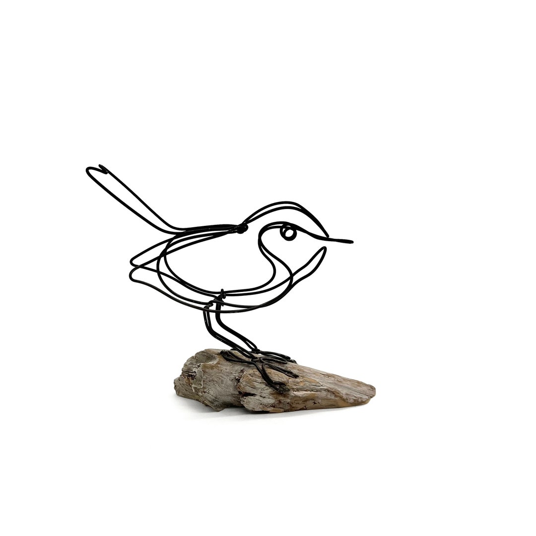 Little Bird Wire Art, Minimalist Art, One Continuous Line Sculpture ...