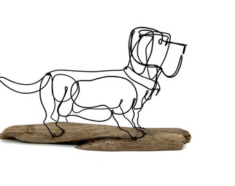 Dog Wire Sculpture. Metal Wire Figurine. Dog Art. Animal Art Gift ...