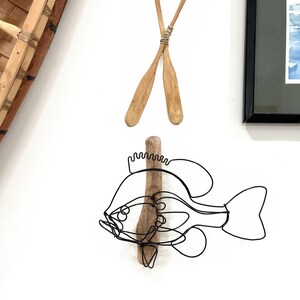 Wall Hanging Sunfish Wire Art Facing Left, Fish Wire Art, Metal Wire ...