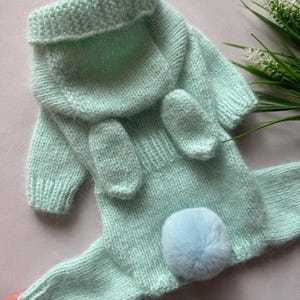 Bunny Jumpsuit Made of Angora Rabbit Down With a Hood and Tail - Etsy