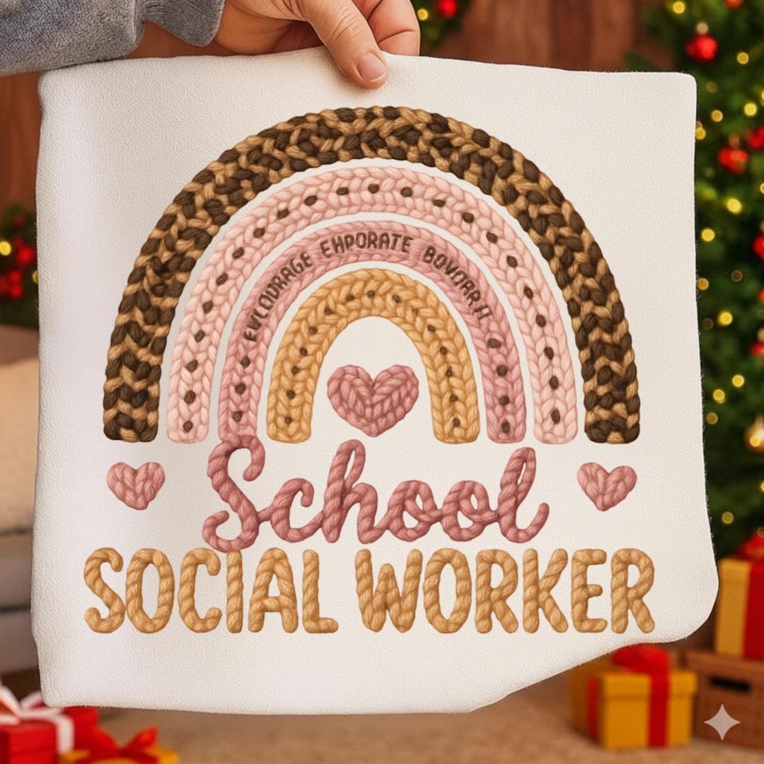 School Social Worker Crochet Rainbow PNG, Teacher Staff PNG, Counselor ...