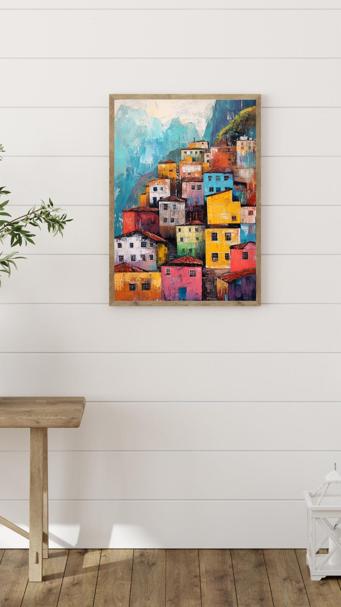 Colorful Favela Digital Art Print, Cityscape Inspired by Rio De Janeiro ...