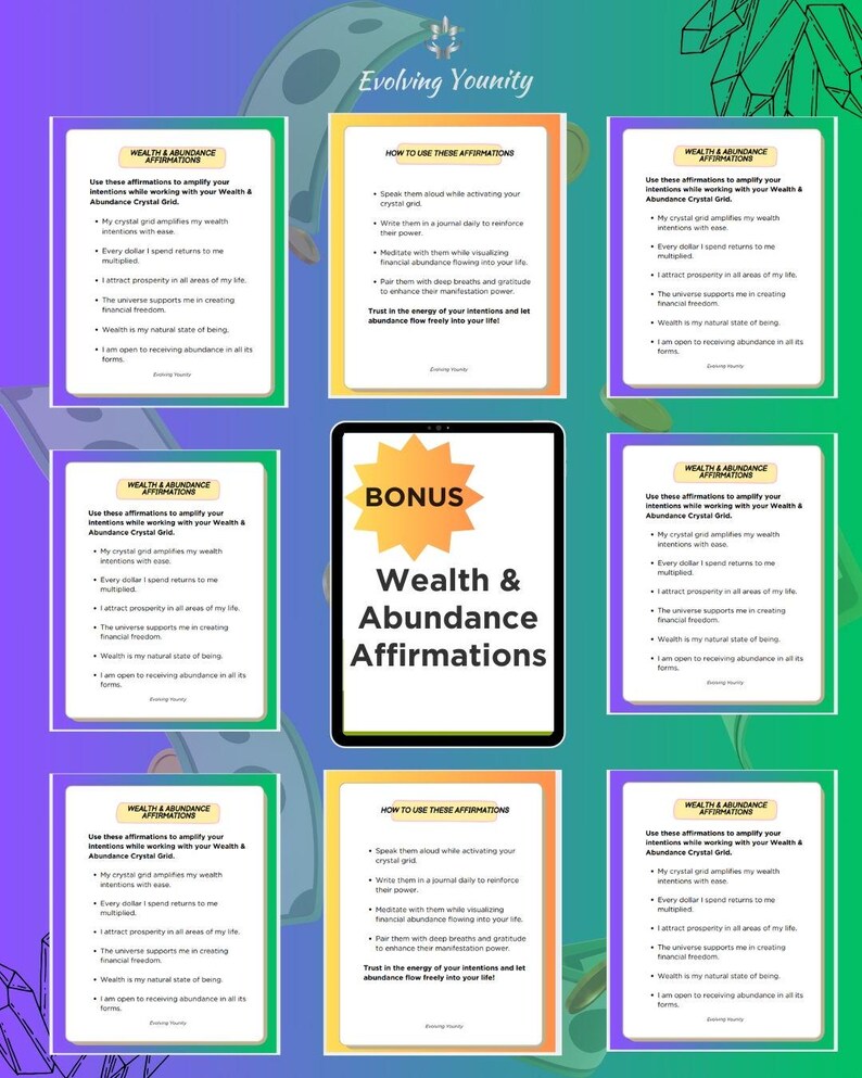 Ultimate Wealth & Abundance Crystal Grid | Crystal Guide | Sacred Geometry | Money Manifestation ...