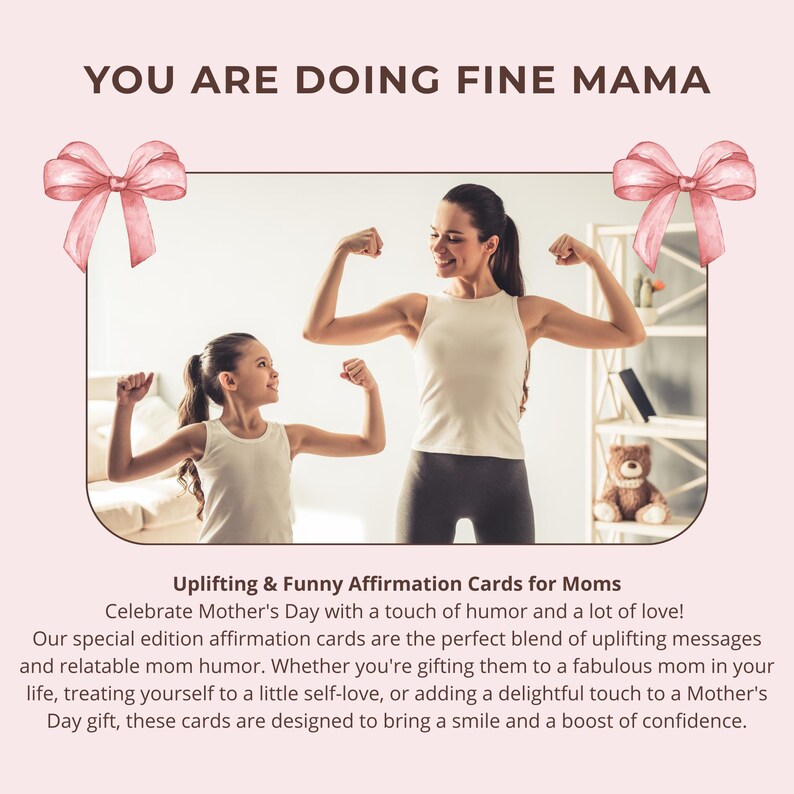 Mother's Day Affirmation Cards Printable – Funny & Uplifting Quotes for ...