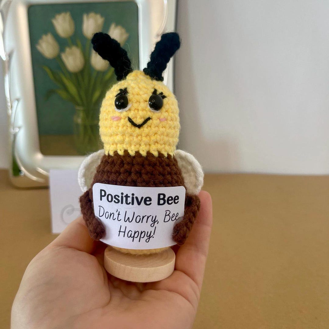 Positive Bee Crochet Pattern: Get Well Gift, Emotional Support Toy - Etsy