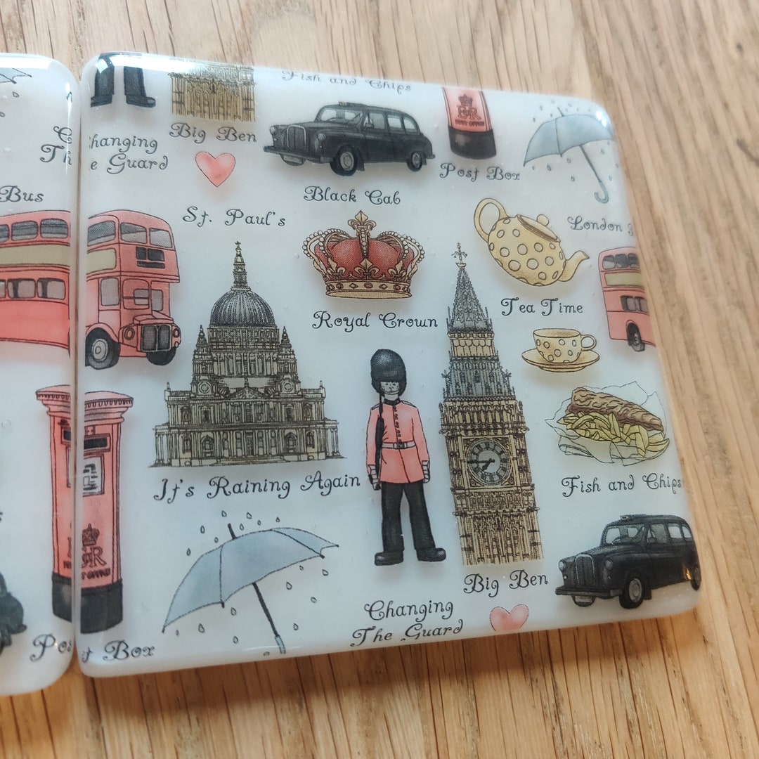 Coaster de la escena turística de Londres - Etsy España
