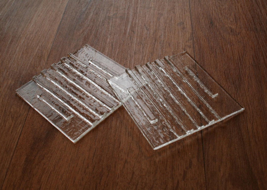 Crystal Clear Raised 3D Stripe Coaster - Etsy