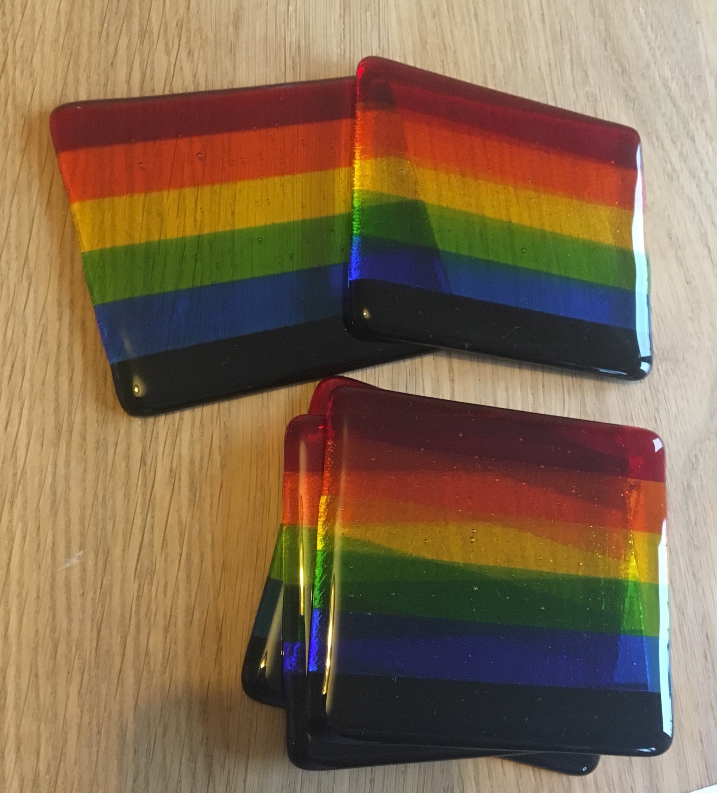 Gay Pride Rainbow Flag Handmade Glass Coaster. LGBTQ, Lesbian ...