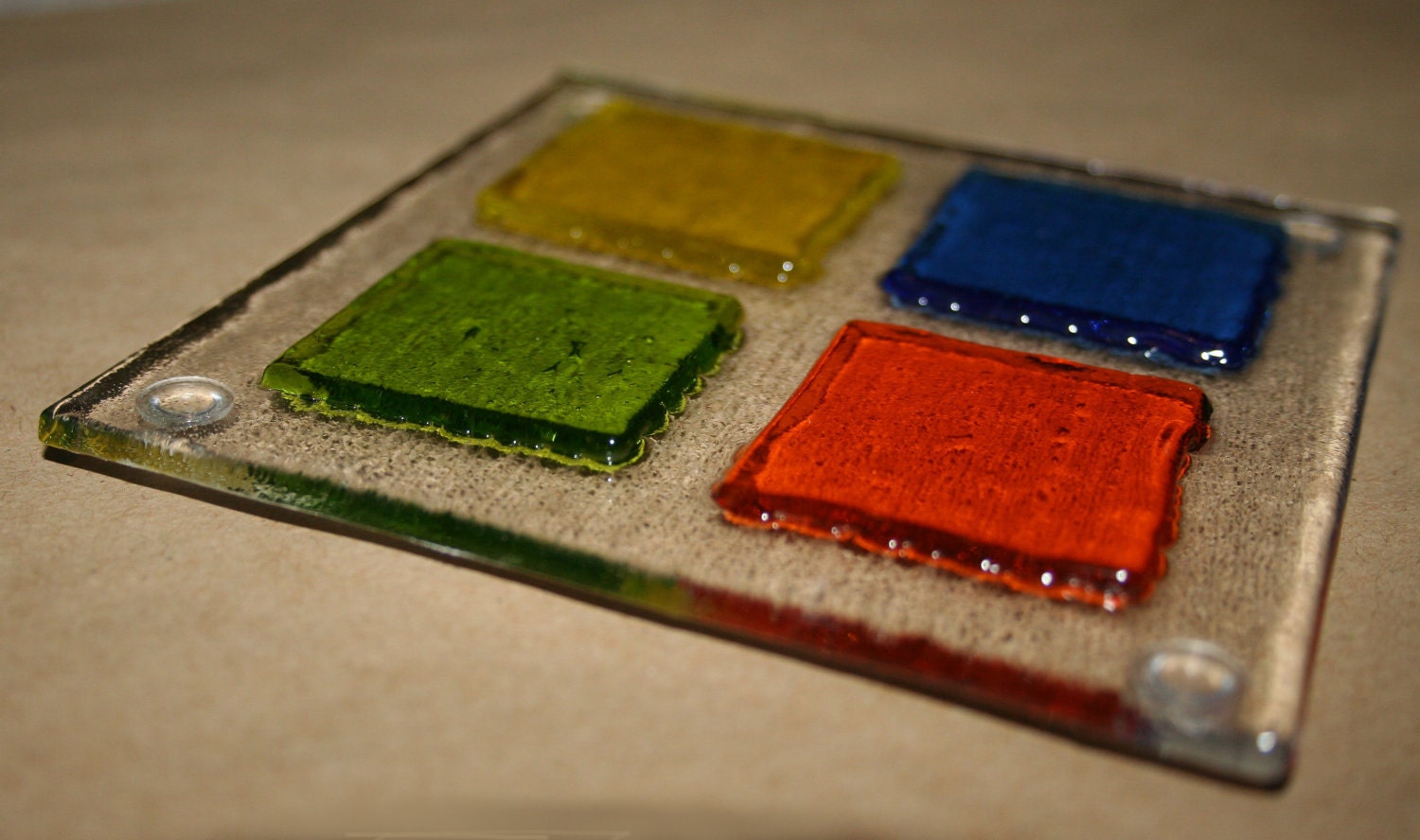 3D Raised Square Glass Coasters Multicoloured | Etsy