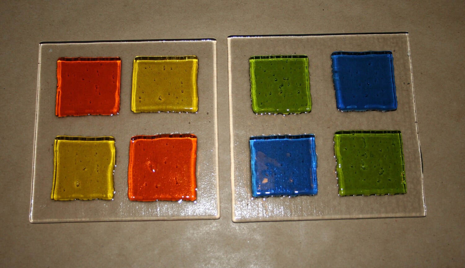 3D Raised Square Glass Coasters Multicoloured | Etsy