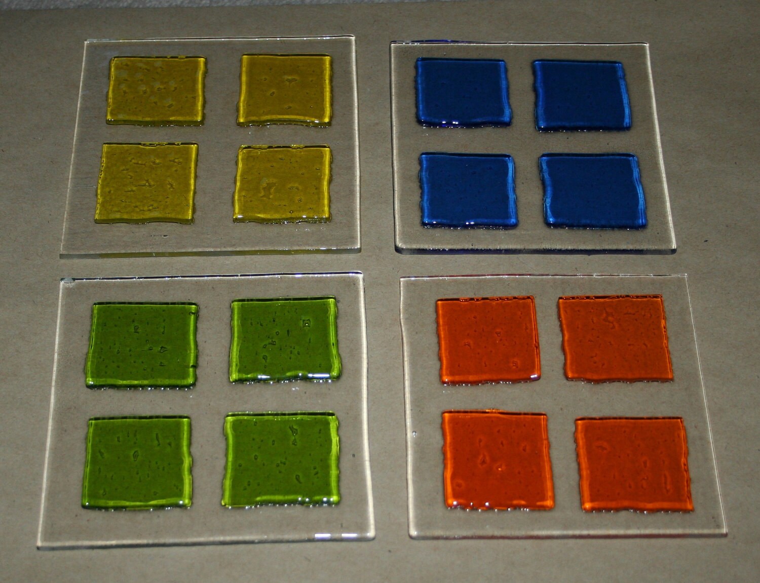 3D Raised Square Glass Coasters Multicoloured | Etsy