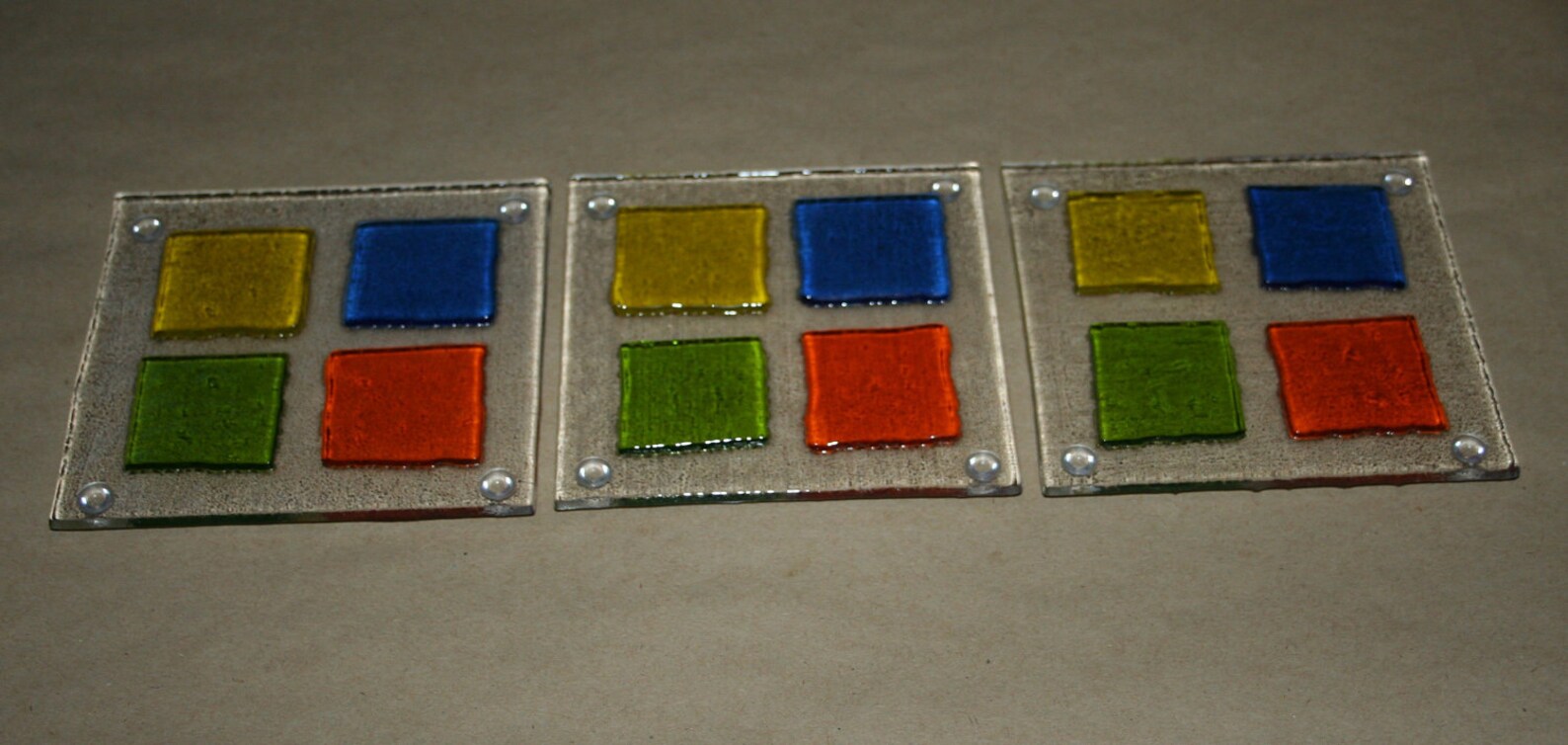 3D Raised Square Glass Coasters Multicoloured | Etsy