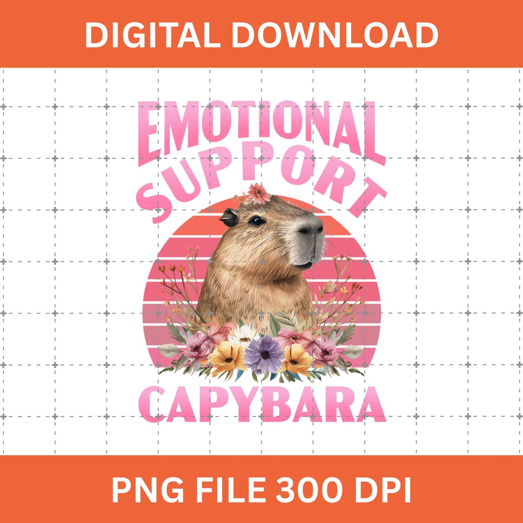 Emotional Support Capybara PNG, Cute Pink Capybara Png, Capybara Funny ...