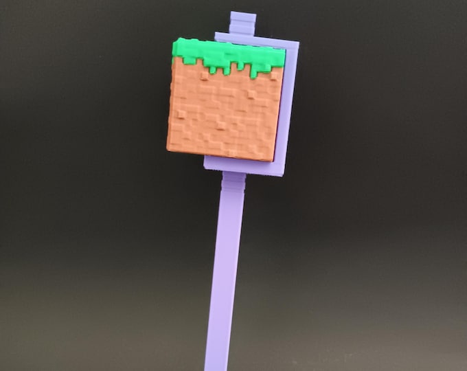 3D Printed Alan Becker Inspired King Orange Staff With Grass Block ...