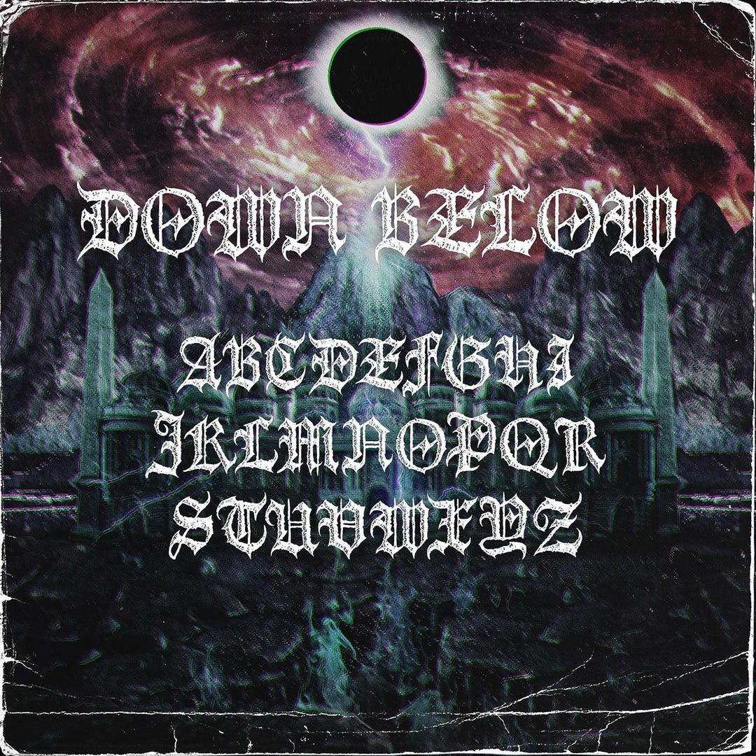 Down Below - Black Metal Font - Etsy