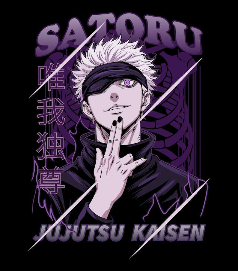 Gojo Satoru PNG, Anime Shirt Design, Jujutsu Kaisen SVG - Etsy