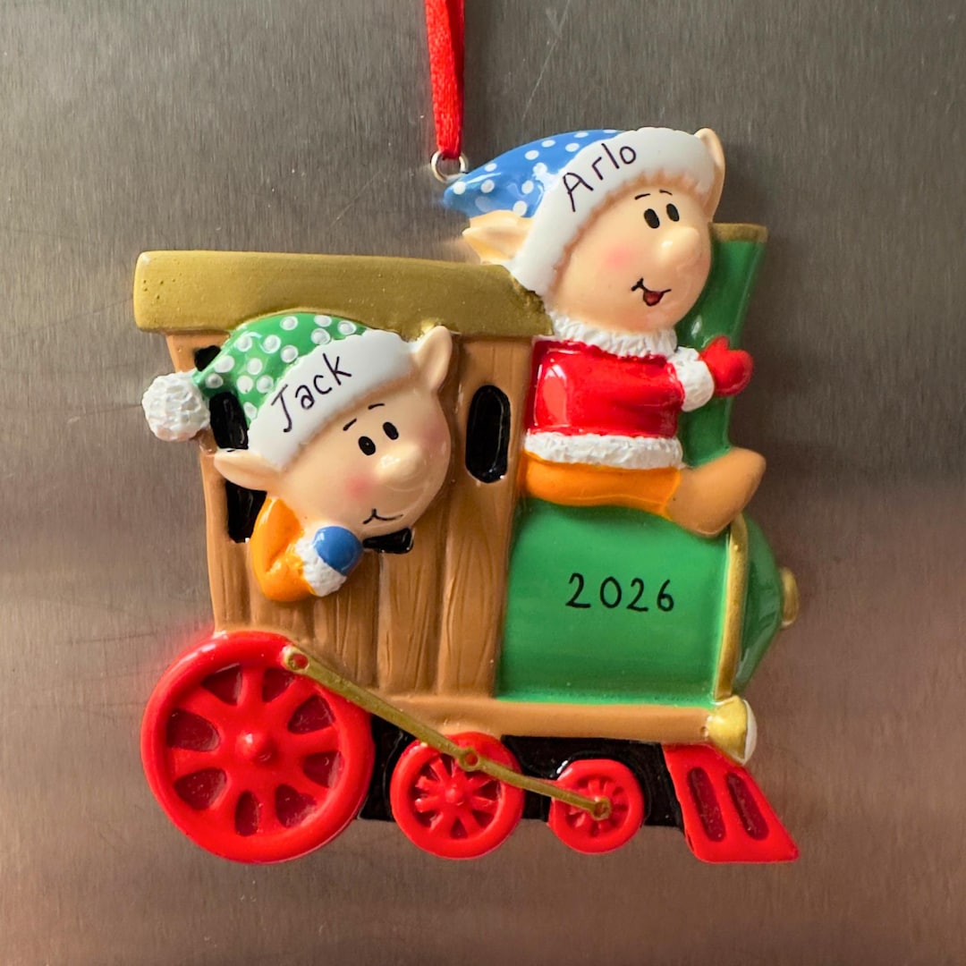 Personalised Kids Elf Christmas Tree Decoration Ornament/magnet 2026 ...