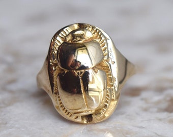 Gold Scarab Ring - Etsy