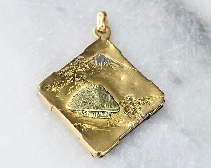 Antique Japanese 18k Gold Mt. Fuji Locket - Etsy