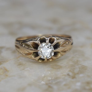 Antique Victorian 14k Gold .50ct Old Mine Cut Diamond C.1880s - Etsy