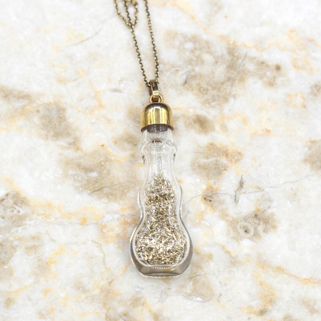 Vintage 14k Gold Flake Bottle Pendant C.1970s - Etsy