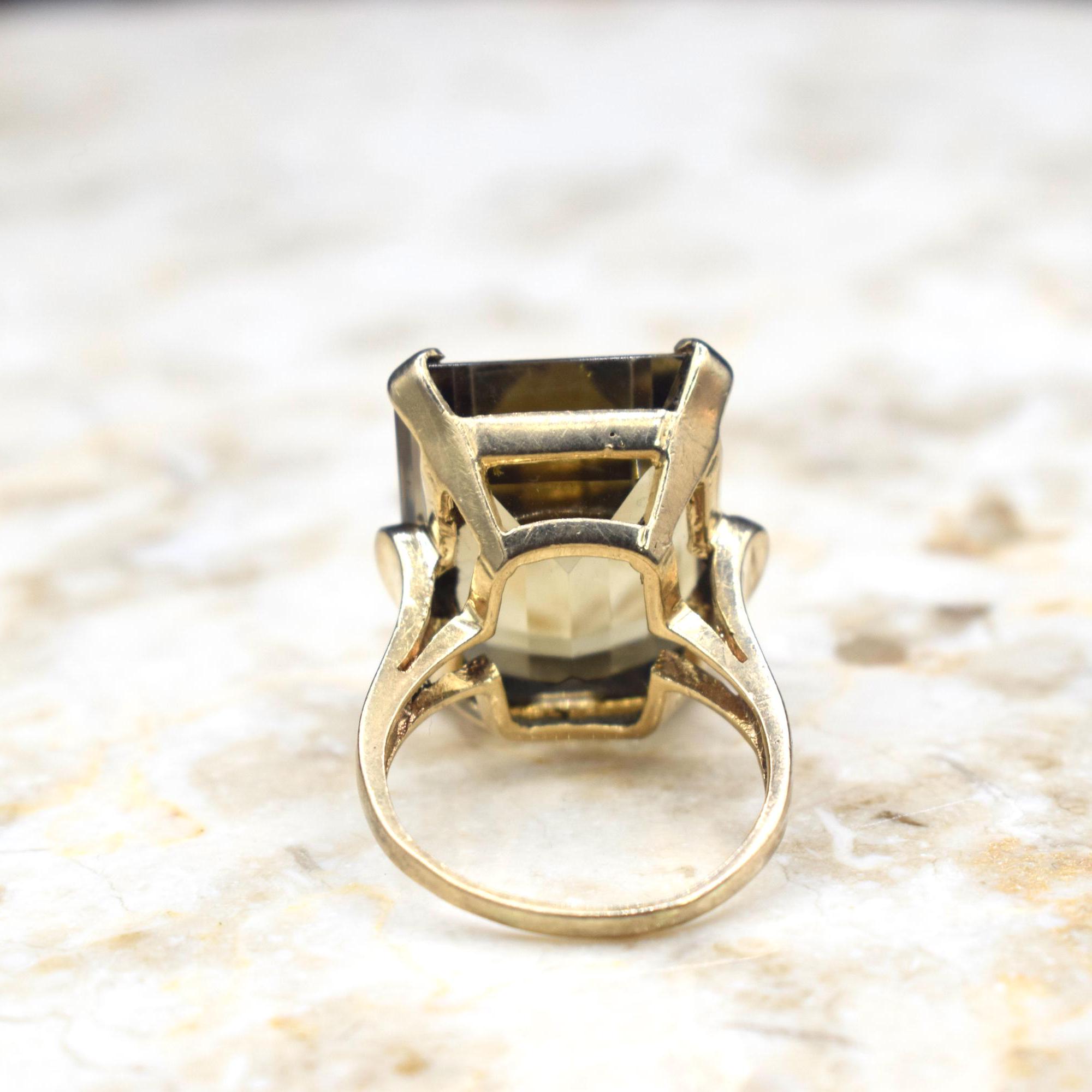 Vintage 30.69 Ct Smoky Quartz Cocktail Ring C.1970s - Etsy Vintage 30.69 Ct Smoky Quartz Cocktail Ring C.1970s - Etsy