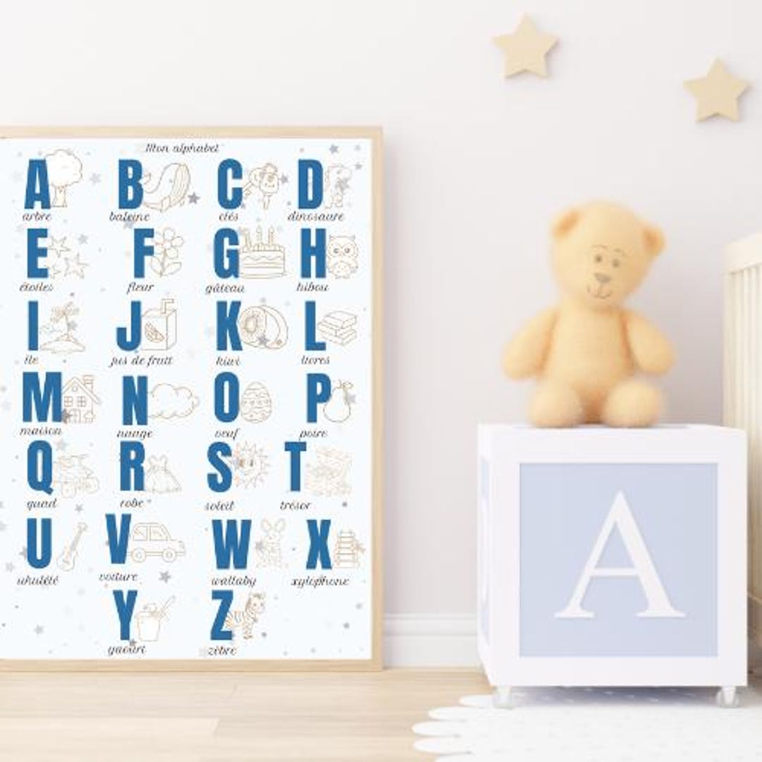Illustrated Alphabet Poster - ABC Poster - Fun Learning for Children in ...