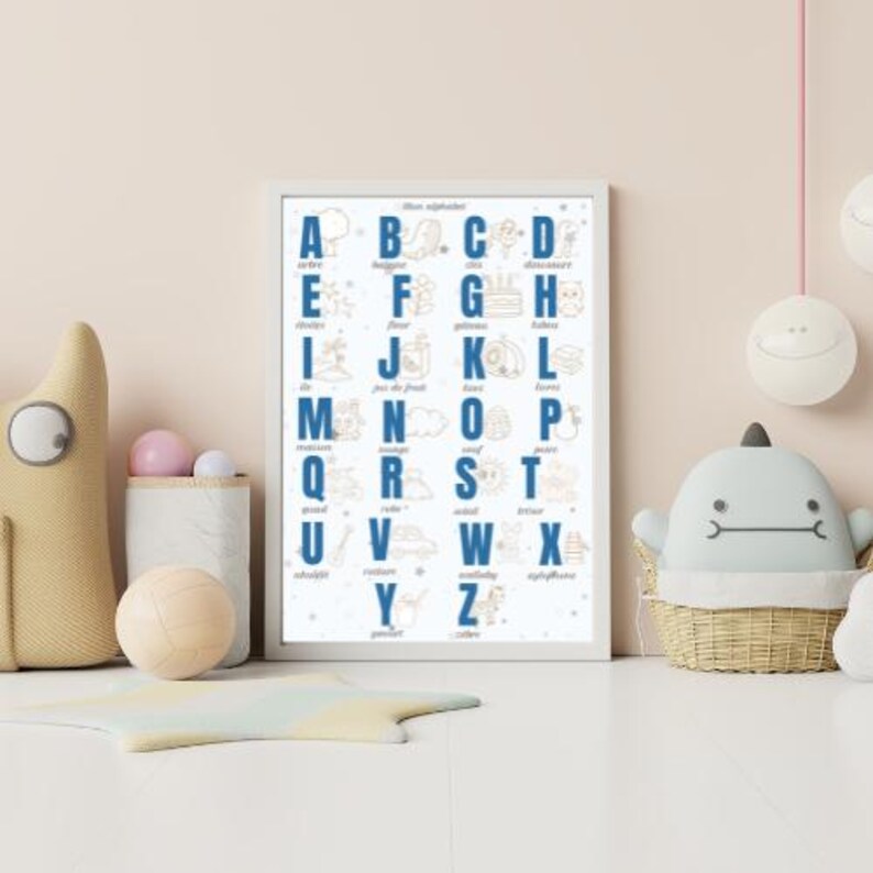 Illustrated Alphabet Poster - ABC Poster - Fun Learning for Children in ...