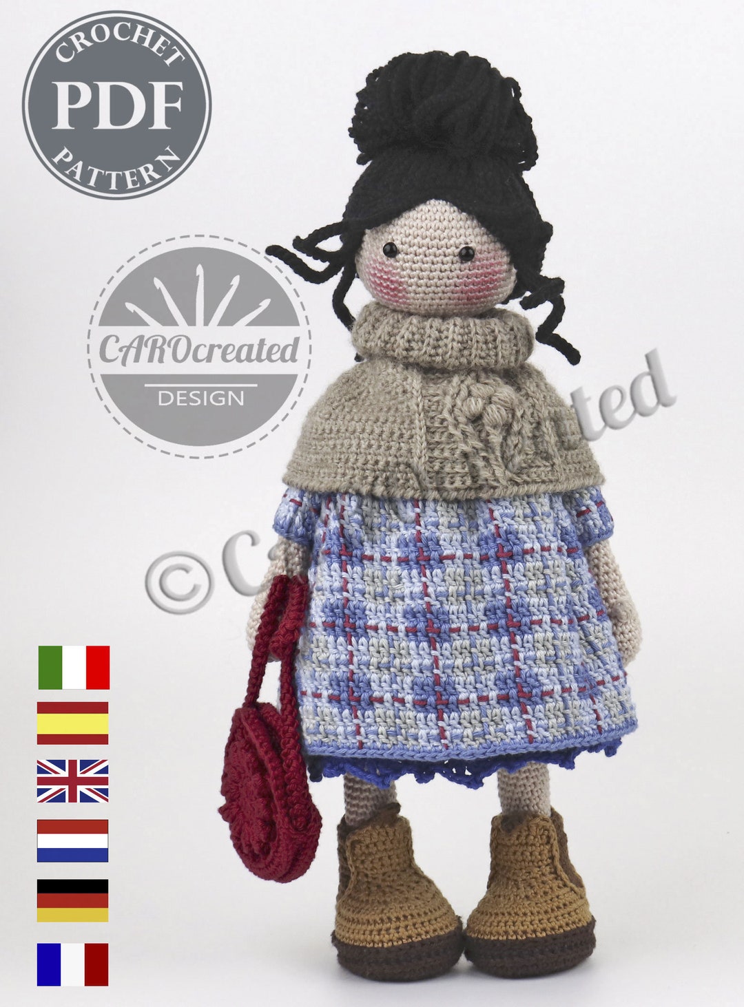 Crochet Pattern for Doll RHONDA, Pdf (deutsch, English, Français ...