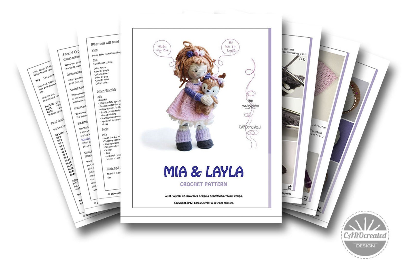 Crochet Pattern for Doll MIA & Deer LAYLA (deutsch, English, Español ...