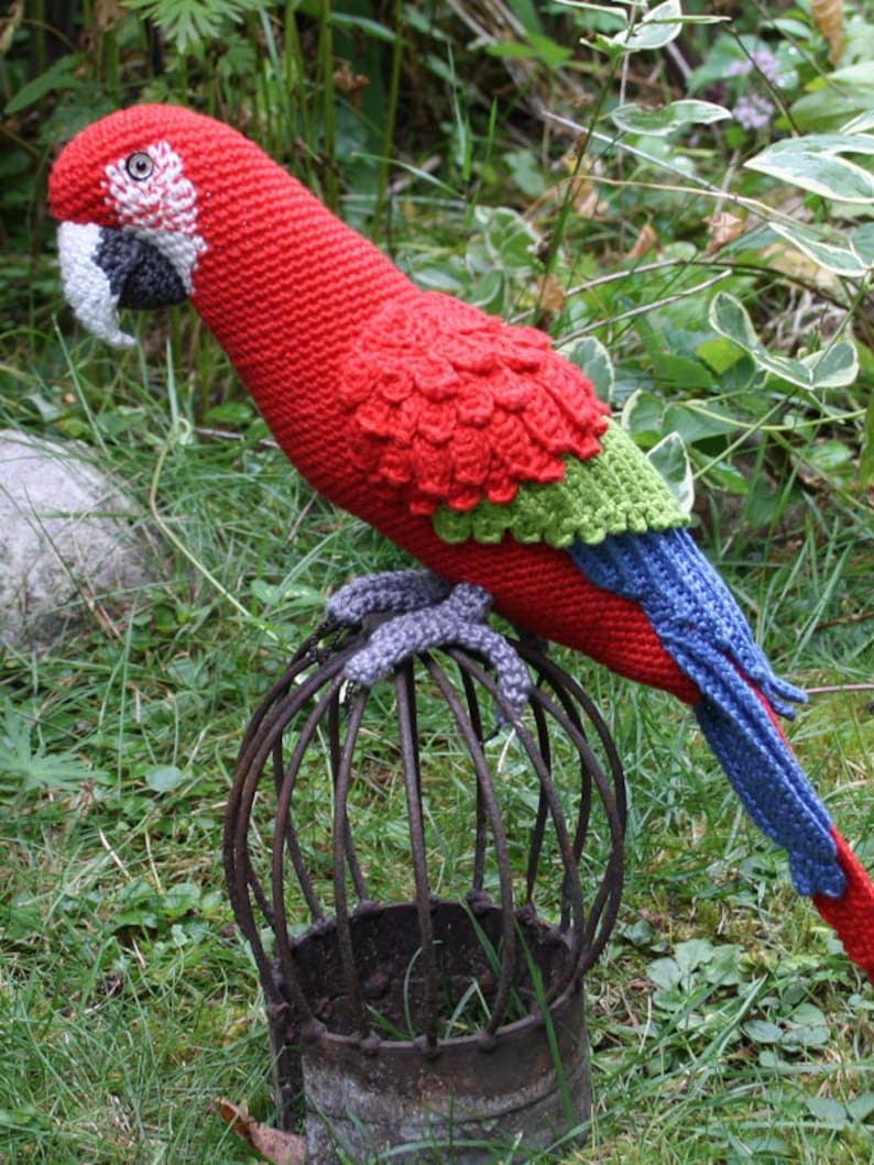 Amigurumi Red-and-Green Macaw/Parrot crochet pattern PDF | Etsy