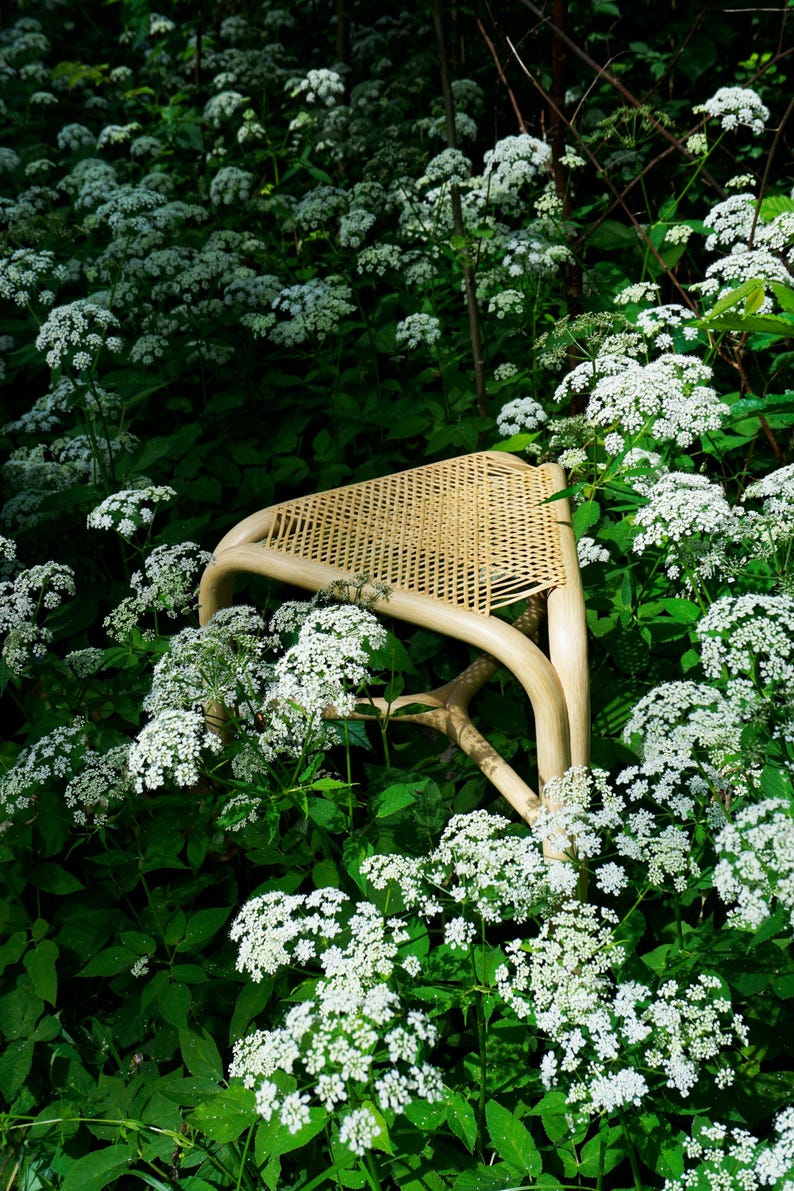 Rattan Woven Triangle Stool - Etsy