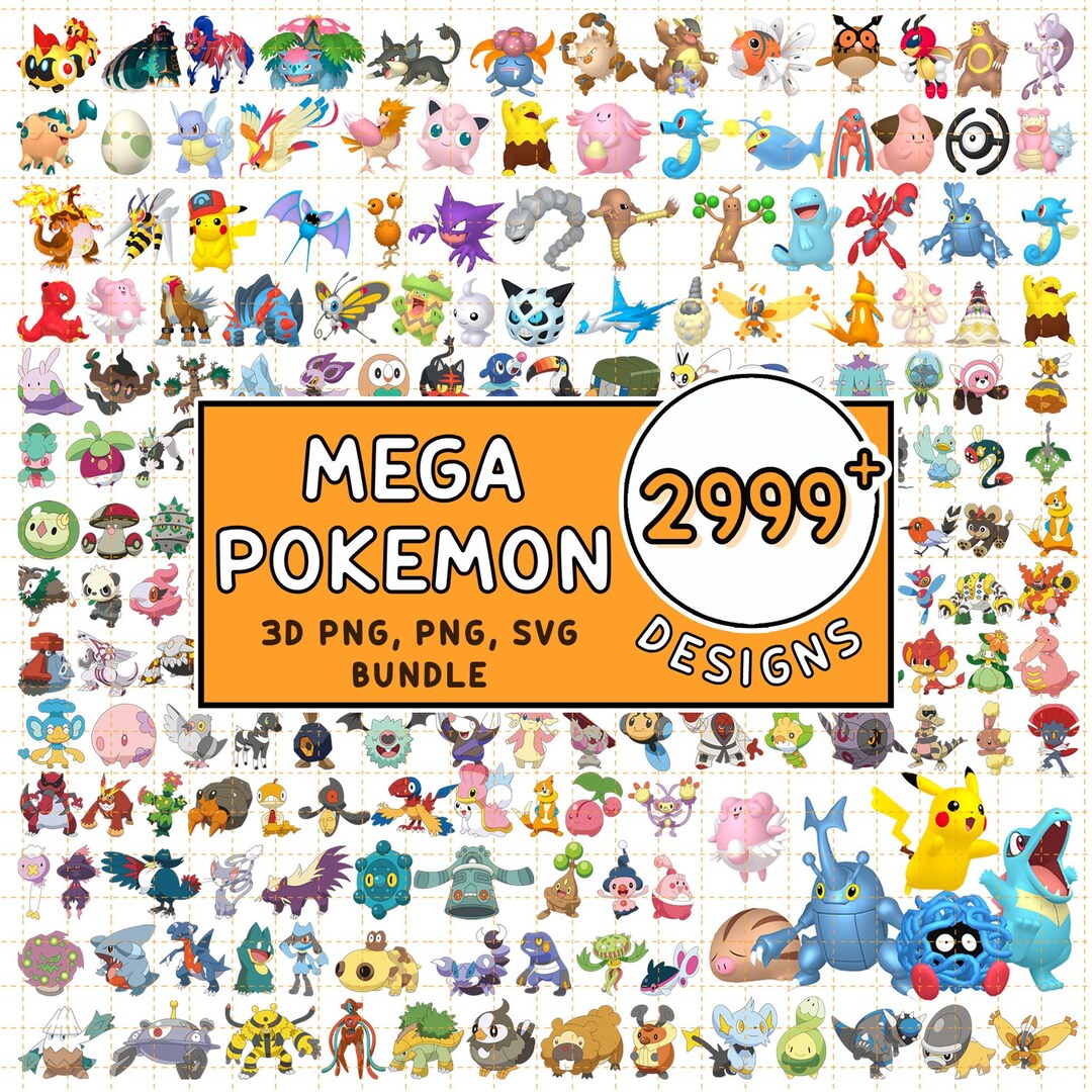 2900+ Pikachu Eevee PNG SVG Bundle, Eevee Evolution, Anime Sublimation ...