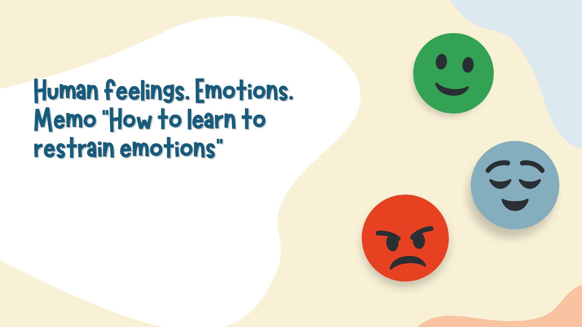 Tasks for Children "how to Learn to Restrain Emotions". Development of ...