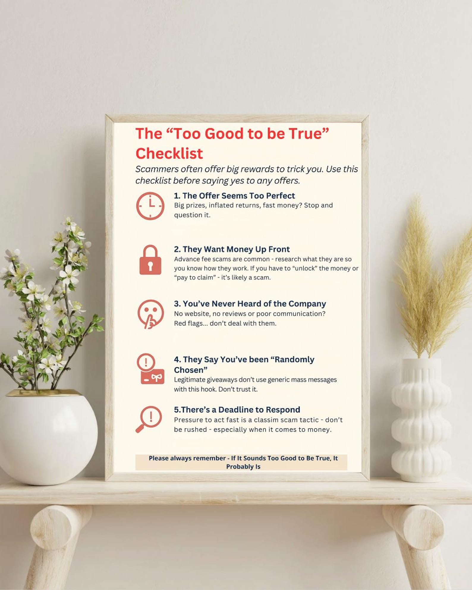 Scam Awareness Poster Bundle for Seniors | 5 Printable A4/A3 Posters ...