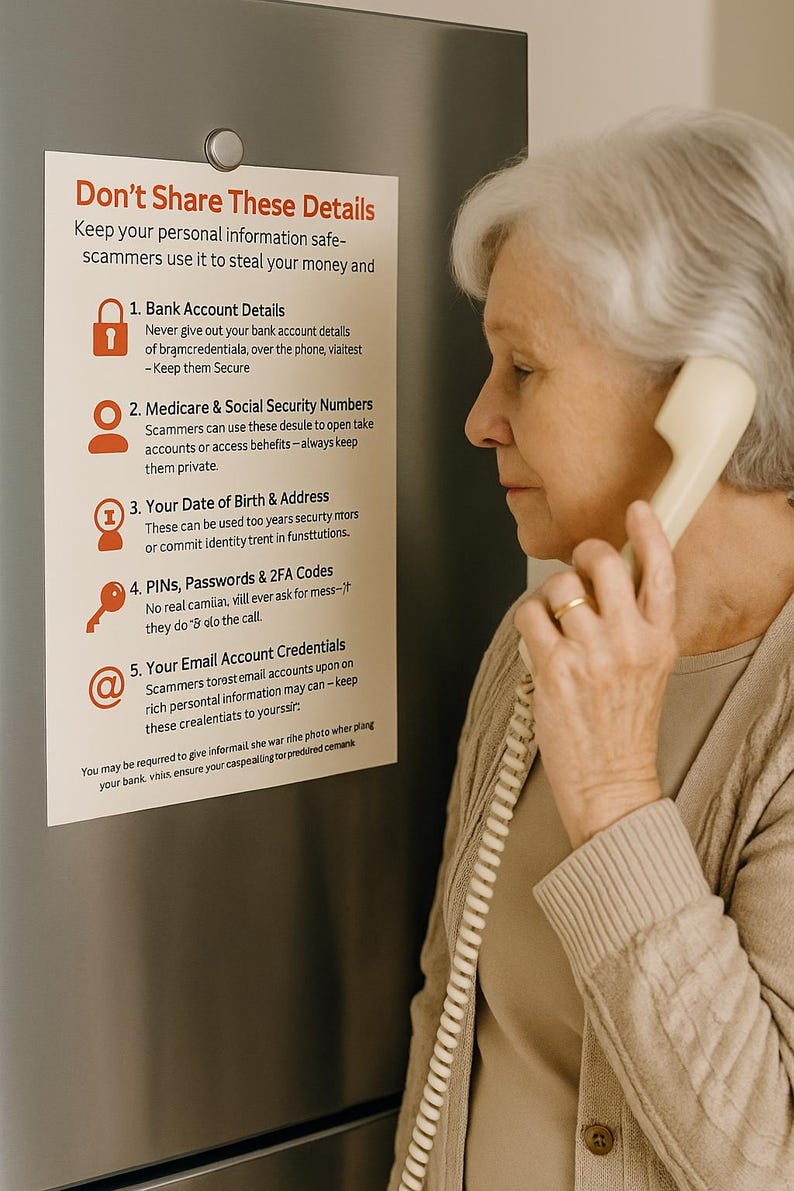 Scam Awareness Poster Bundle for Seniors | 5 Printable A4/A3 Posters ...