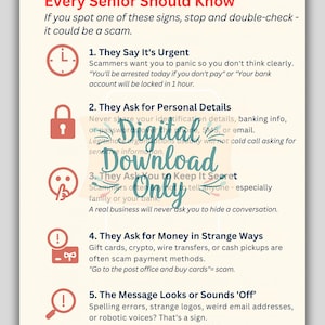 Scam Awareness Poster Bundle for Seniors | 5 Printable A4/A3 Posters ...