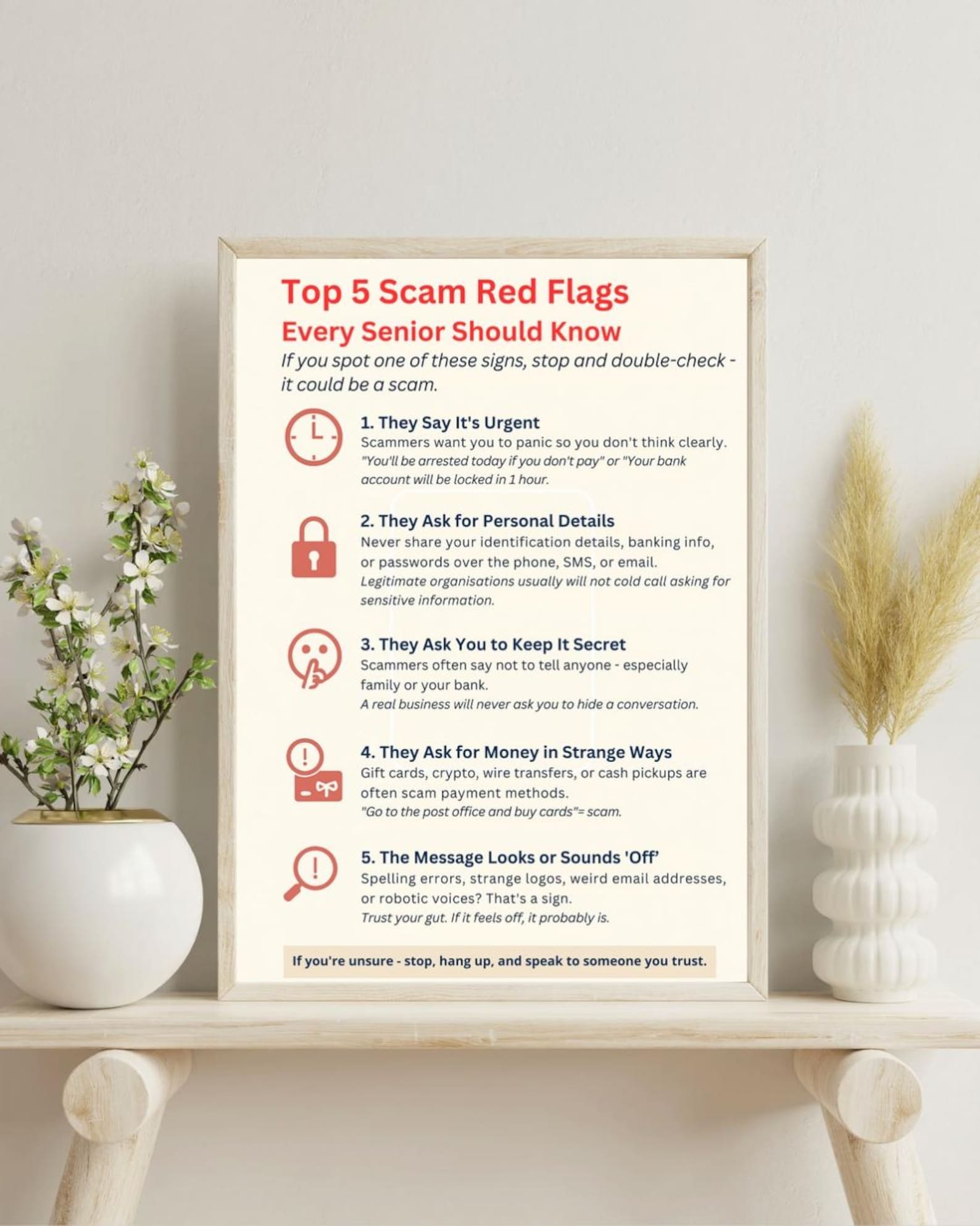 Scam Awareness Poster Bundle for Seniors | 5 Printable A4/A3 Posters ...