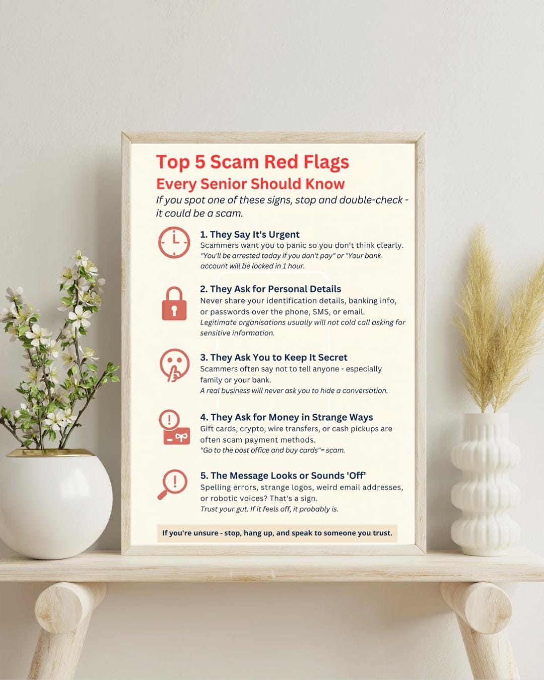 Scam Awareness Poster Bundle for Seniors | 5 Printable A4/A3 Posters ...