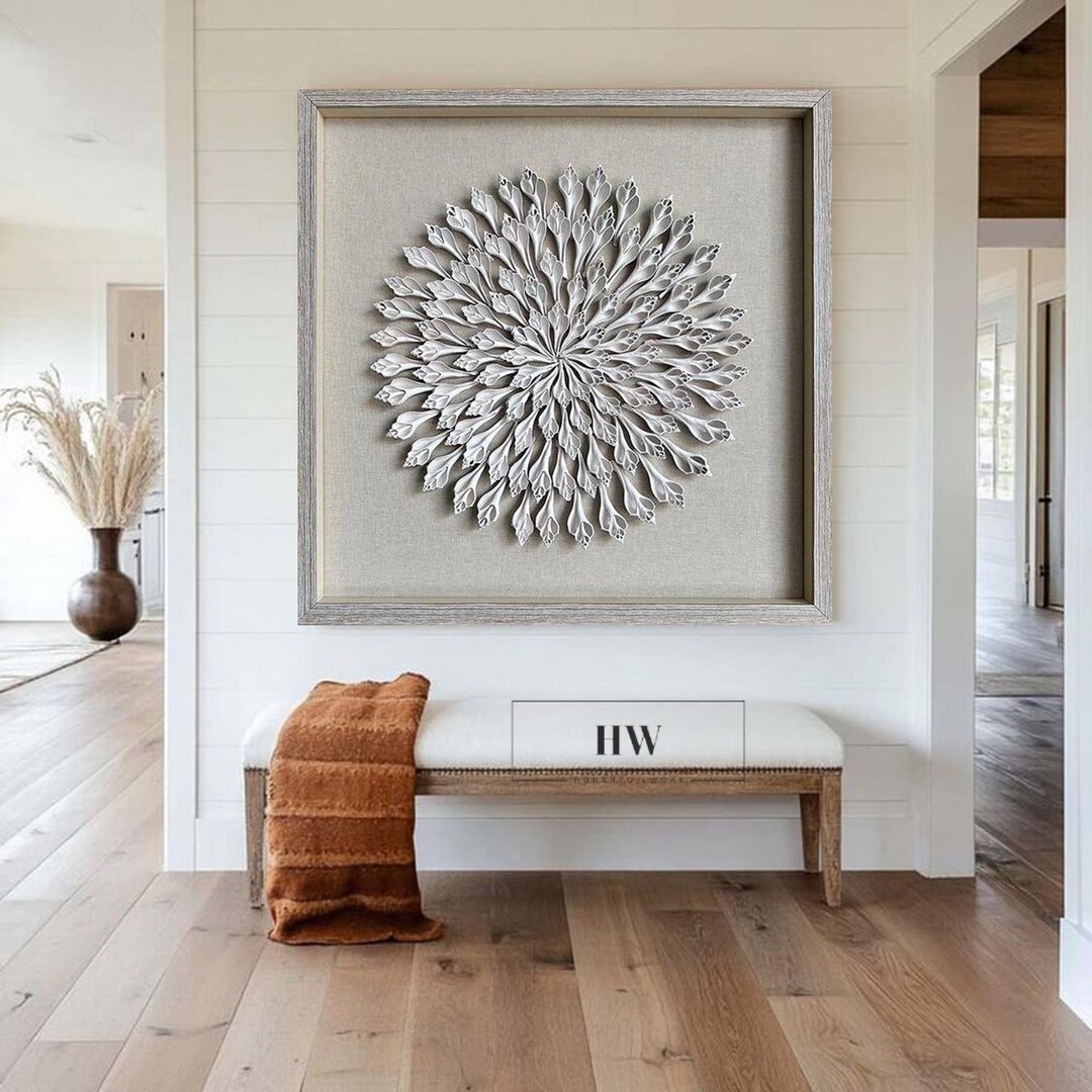 White Shell Wall Art Milk White 3D Shell Texture Art Beige Shell ...