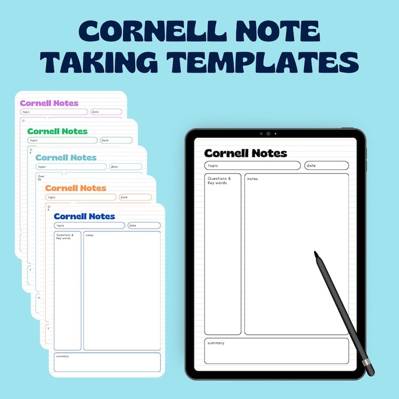 Cornell Notes Template - Etsy