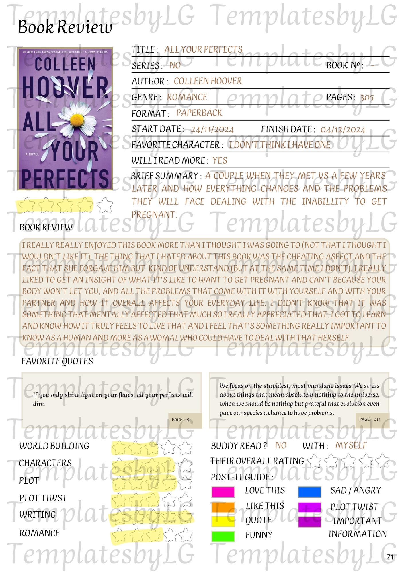 Editable Book Journal Template for Canva. Track Your Reading Goals ...