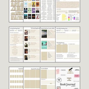 Editable Book Journal Template for Canva. Track Your Reading Goals ...